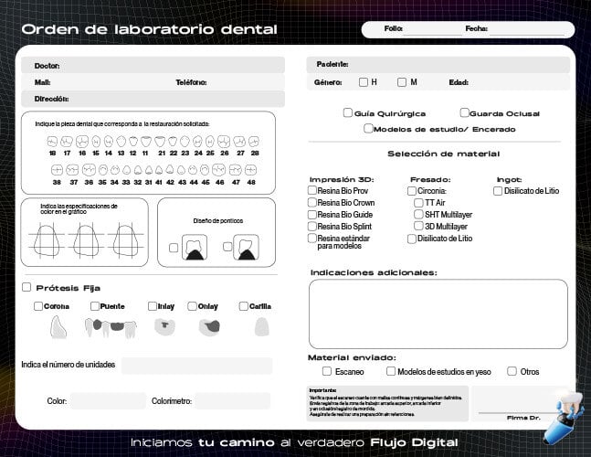 Descarga aquí tu orden de trabajo para laboratorio dental